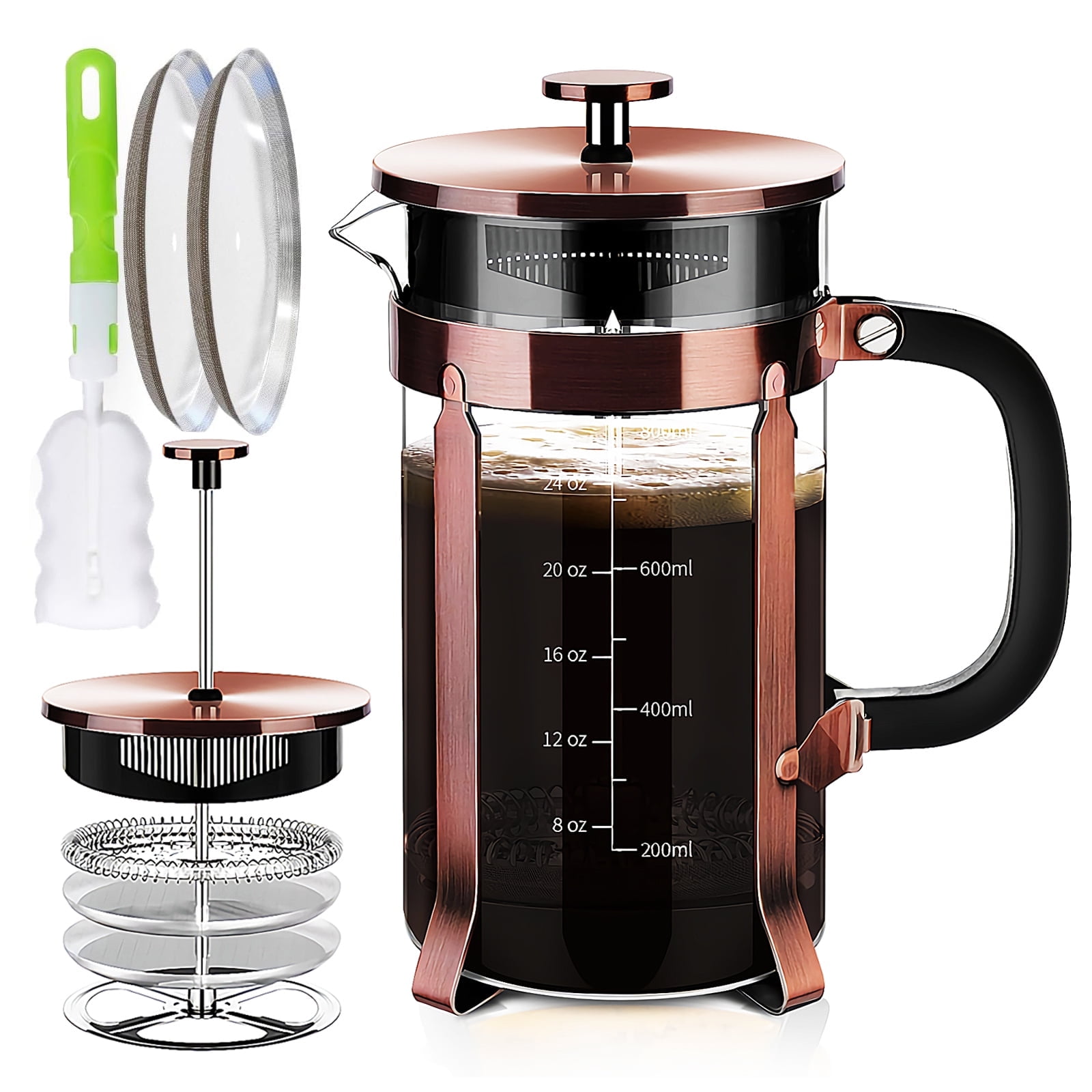 YMMIND French Press Coffee Maker 304 Stainless Steel Coffee Press,with ...