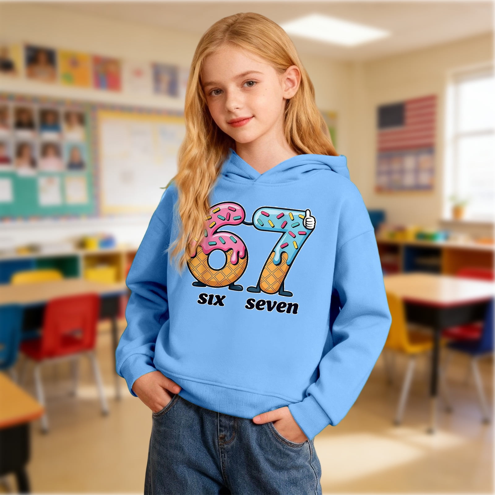 YMNXA Big Boys Girls Hoodies Long Sleeve 6 7 Print Fashion Comfortable ...