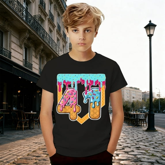 YMNXA Big Kids Boys T Shirts Short Sleeve Round Neck 4 1 Print ...