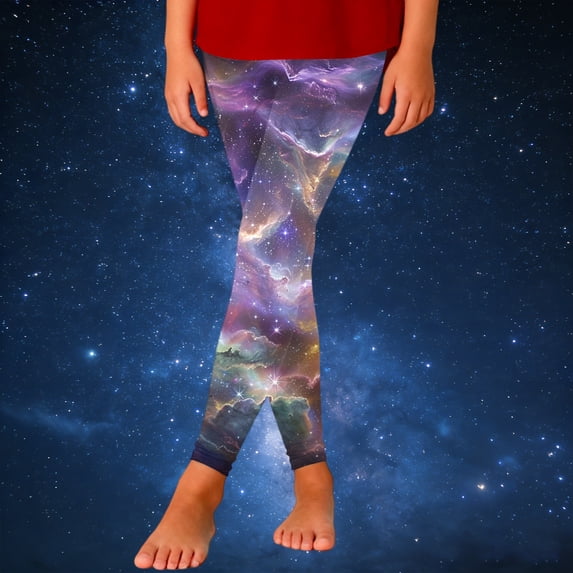 YMNXA Big Kids Girls Leggings High Waist Starry Sky Print Comfortable ...