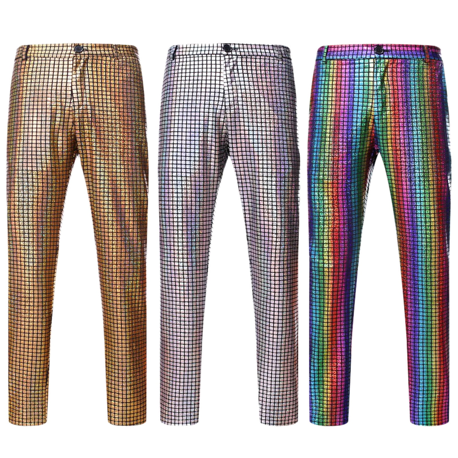 YMNXA Men's Casual Pants High Waist Plaid Print Comfortable Fashion ...