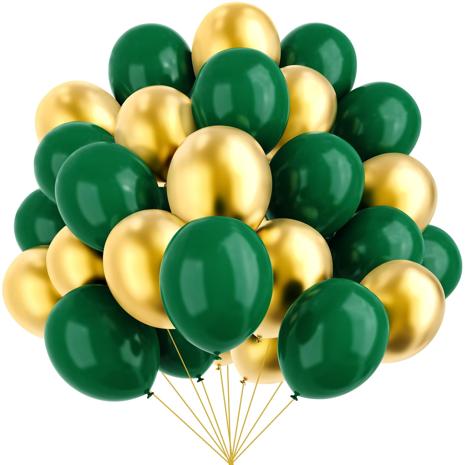YMSZ Green and Gold SSF20 Balloons, 67pcs 12 Inch Metallic Gold and ...