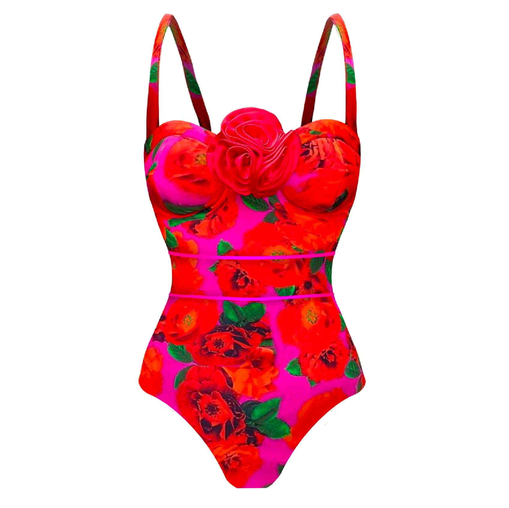 YMTQ 2024 3D Flower One Piece Swimsuit Women Underwire Swimwear ...