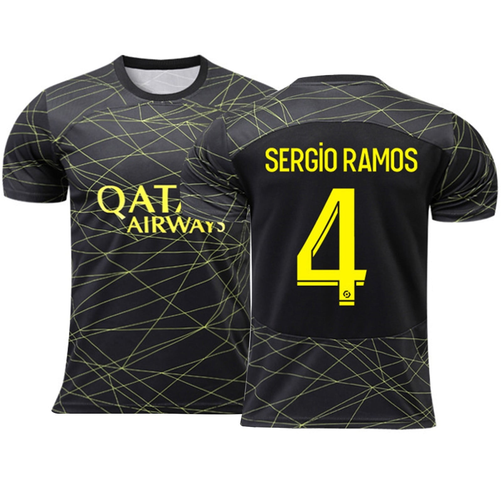 YMTQ 2223 Third Away Game Soccer Jersey 4 SERGIO RAMOS Soccer Jersey Adult Training Tops Short ...