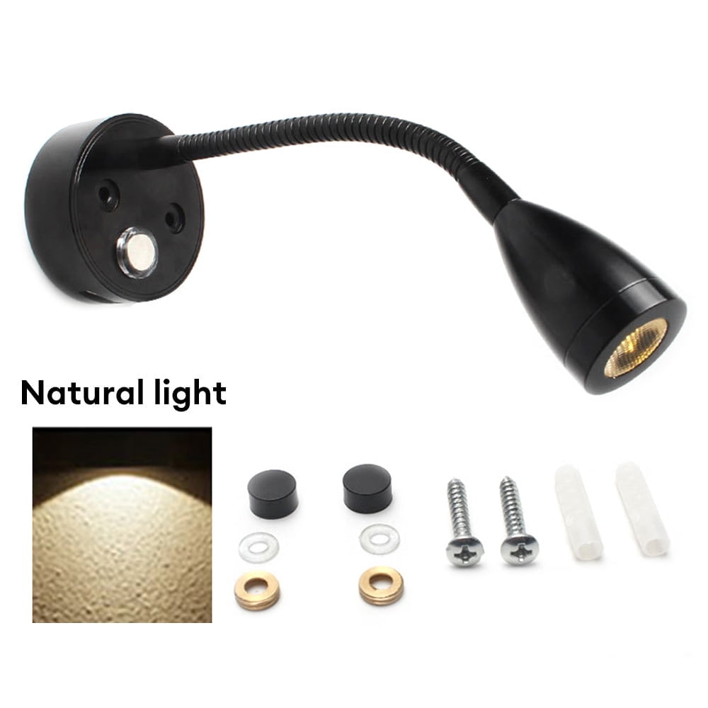YMTQ 360 °Rotation LED Reading Lights, Wall Moount Lamp with Flexible Gooseneck Touch Dimmable ...