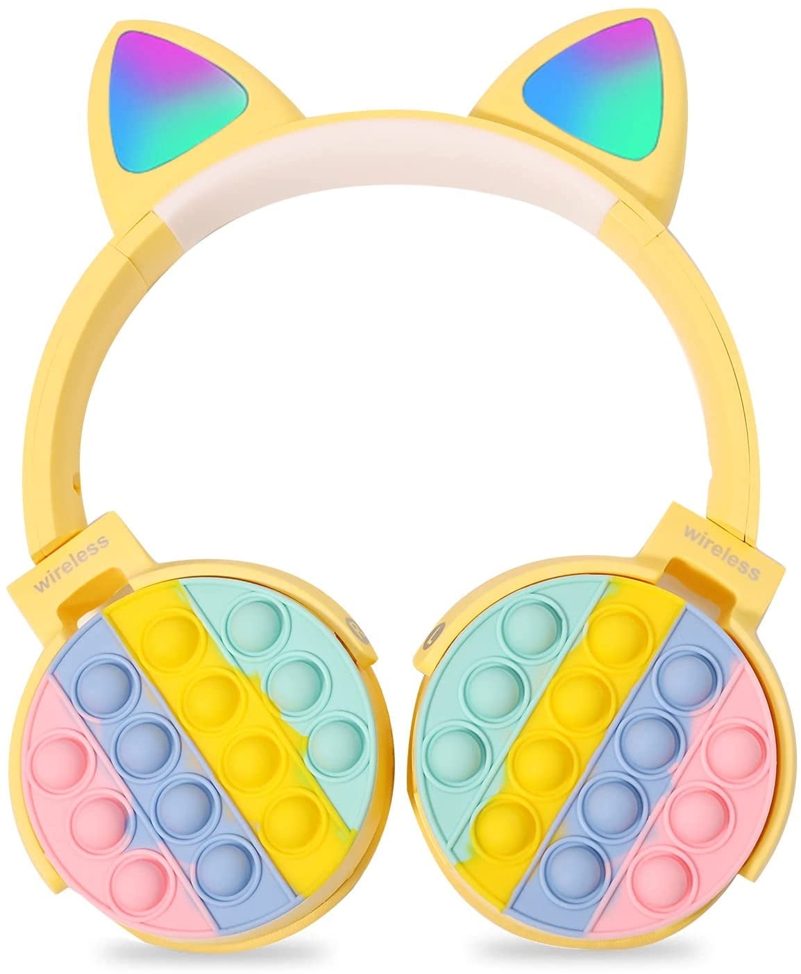 YMTQ Fidget Headphones Kids Toy Headset Wireless Bluetooth Headphone ...