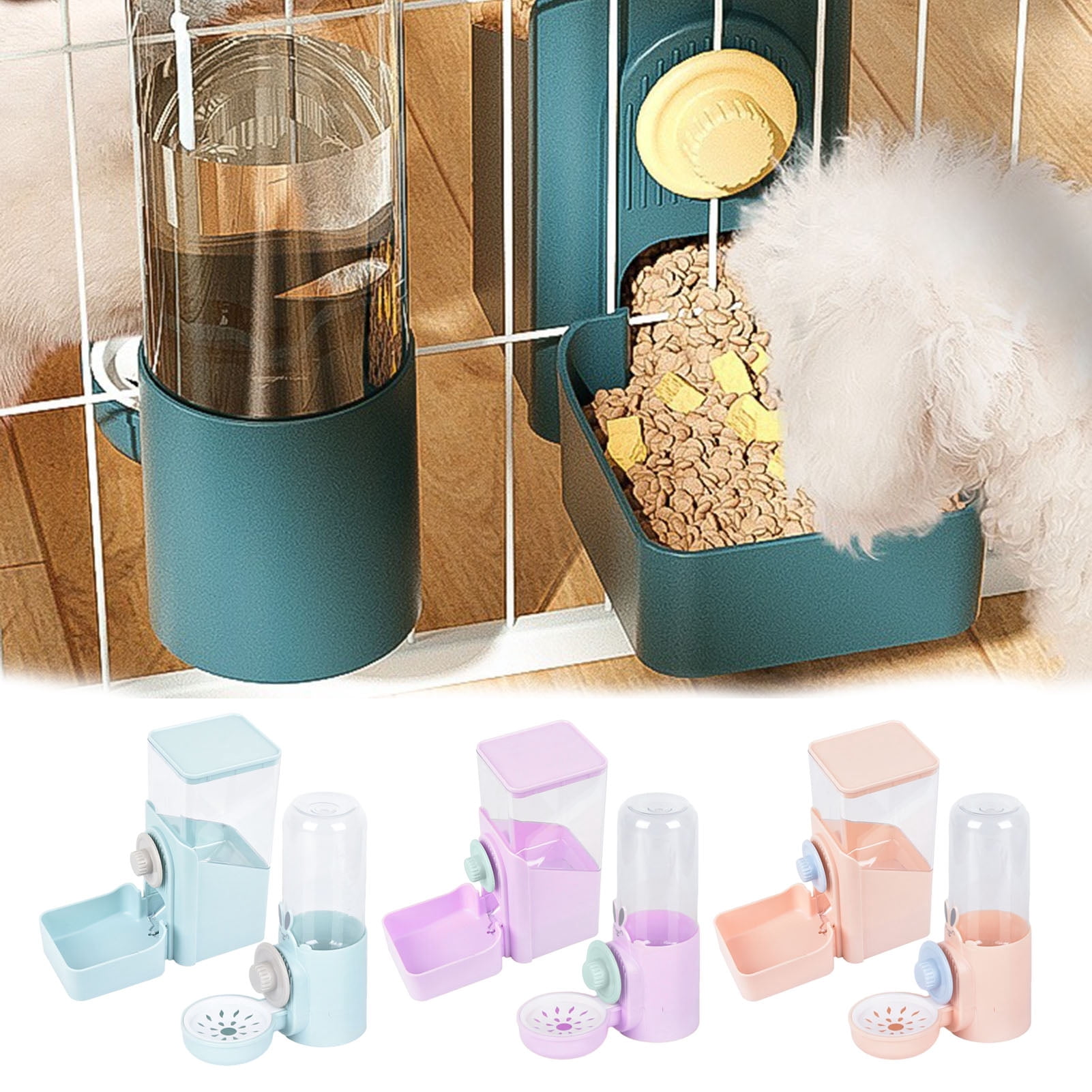 YMTQ Hanging Automatic Pet Food Water Dispenser Auto Dog Feeder and ...