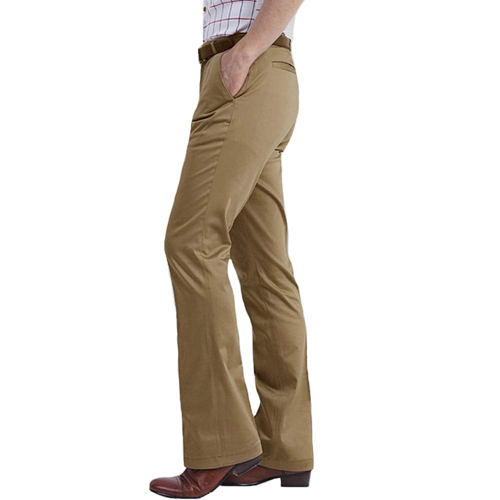 YMTQ Men Flared Formal Dress Pants Slim Fit 60s 70s Vintage Bell Bottom ...