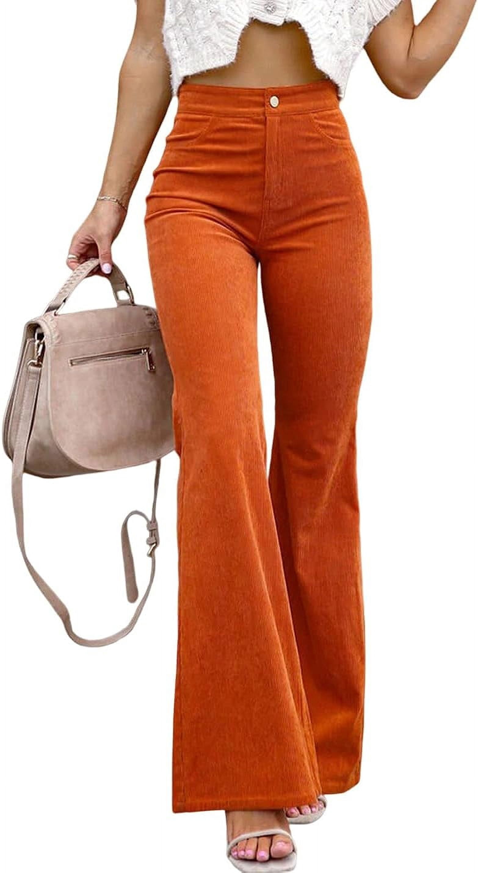 YMTQ Women s Flare Pants Retro High Waist Wide Leg Bell Bottom Long ...