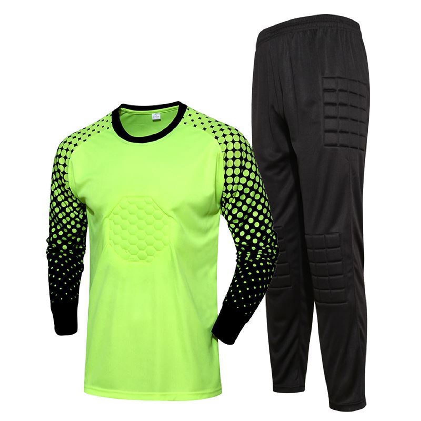 YMTQ kids Boys Padded Goalkeeper Goalie Soccer Uniform Suit Long Sleeve ...