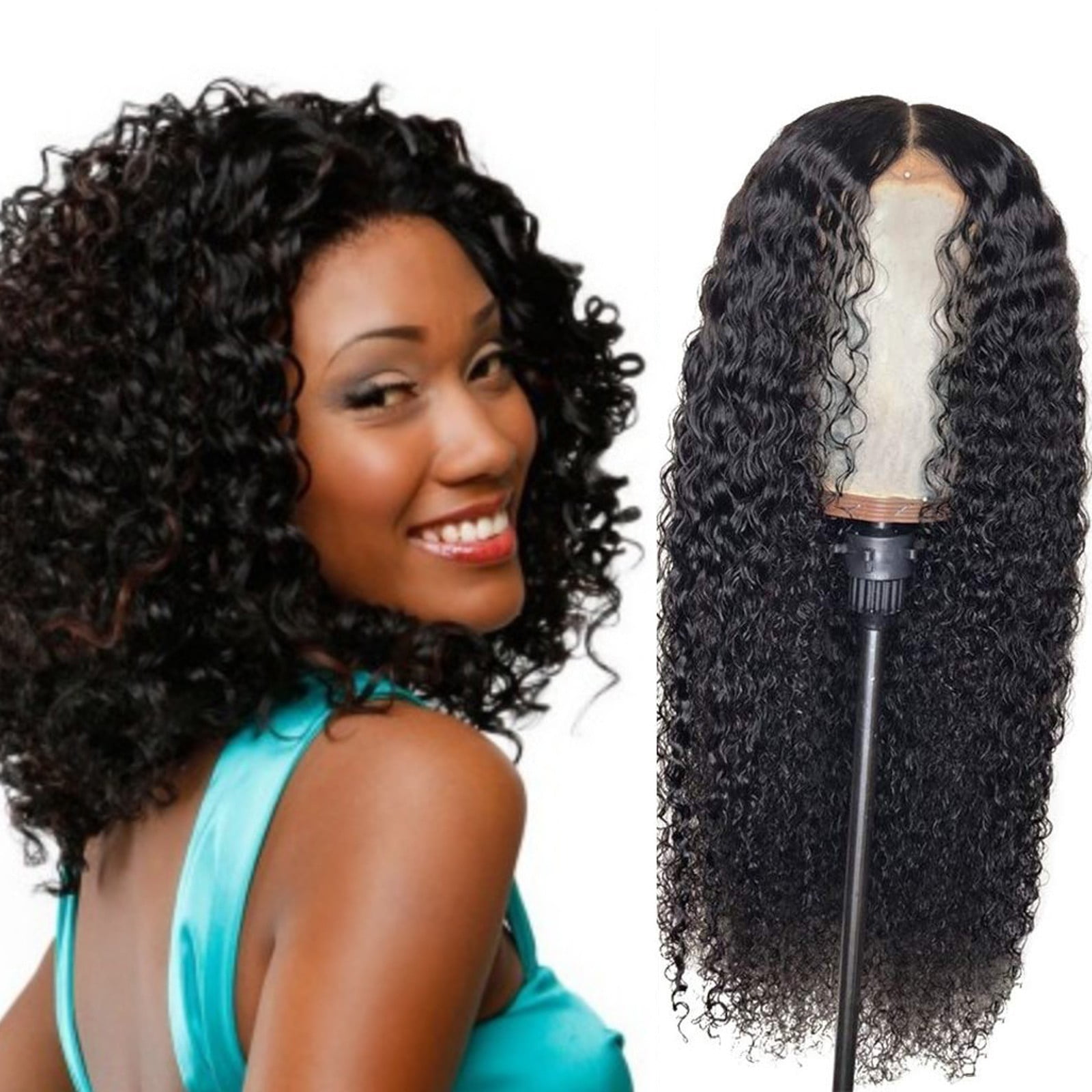 YMUQEIGH Clearance Peruvian Curly Hair Wig Glueless Lace Front Hair ...