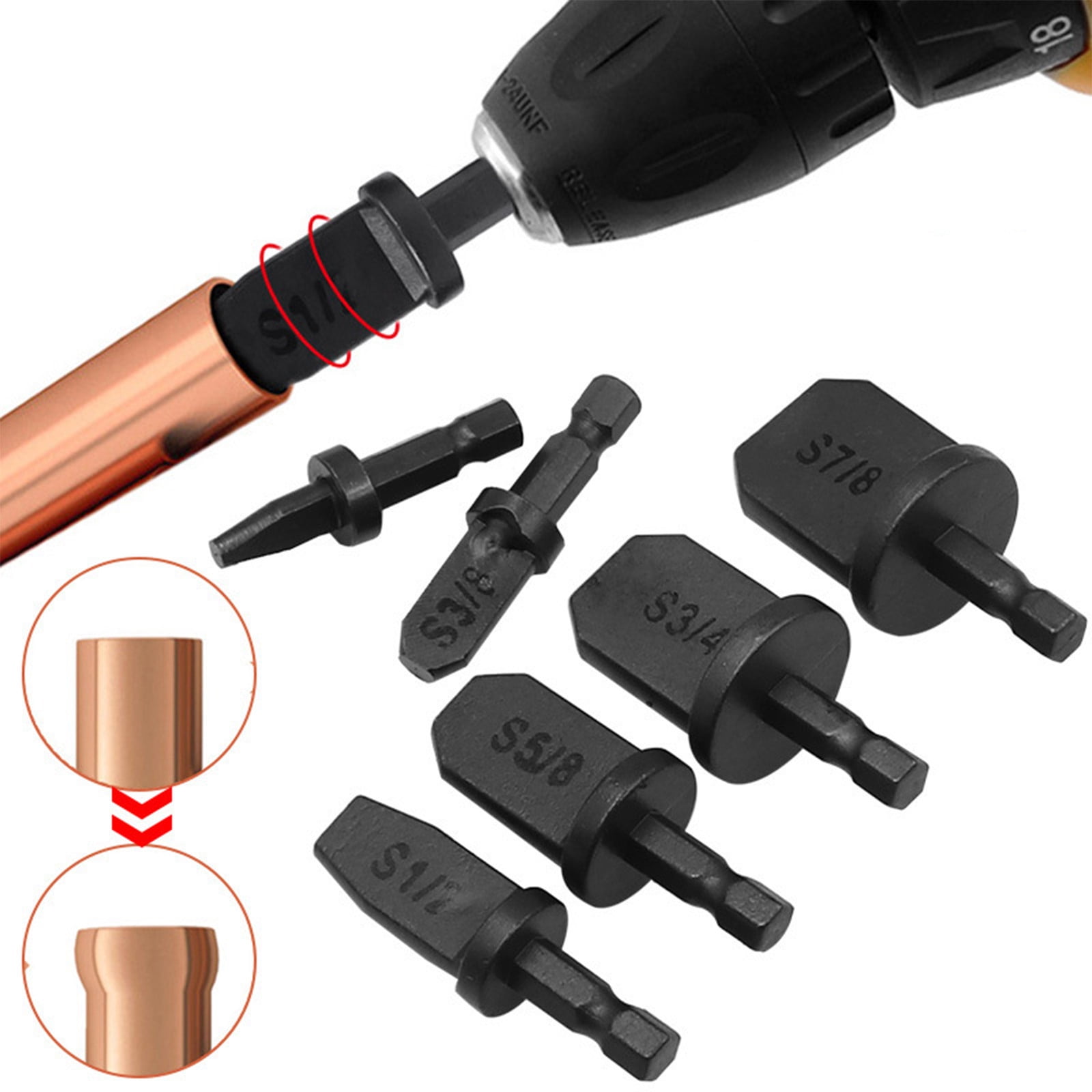 YMUQEIGH Deals 6pcs Electric Pipe Expander With Hexagonal Handle Black ...