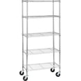 YN 5-Shelf Adjustable, Heavy Duty Storage Shelving Unit on 4" Wheel ...