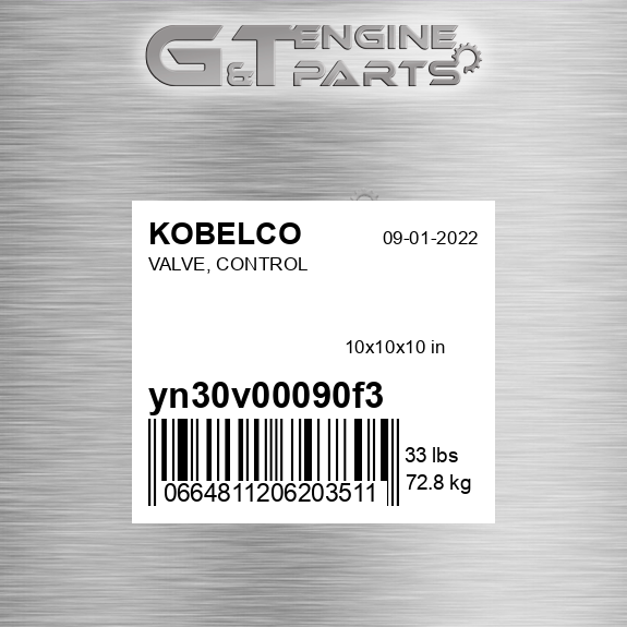 YN30V00090F3 VALVE, CONTROL fits KOBELCO (New OEM) - Walmart.com