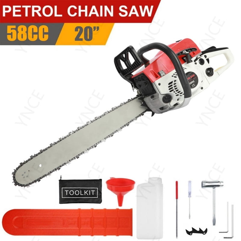 YNCE 20 Inch Gas Chainsaw, 58CC Professional Chainsaw with 2-Stroke ...