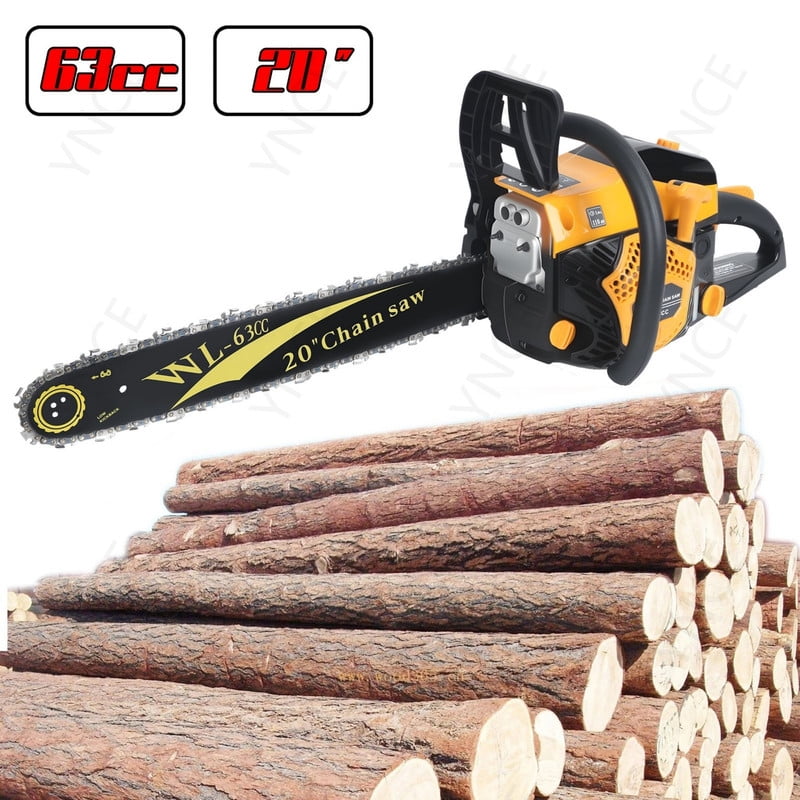 YNCE 20 Inch Gas Chainsaw, 63CC Professional Chainsaw with 2-Stroke ...