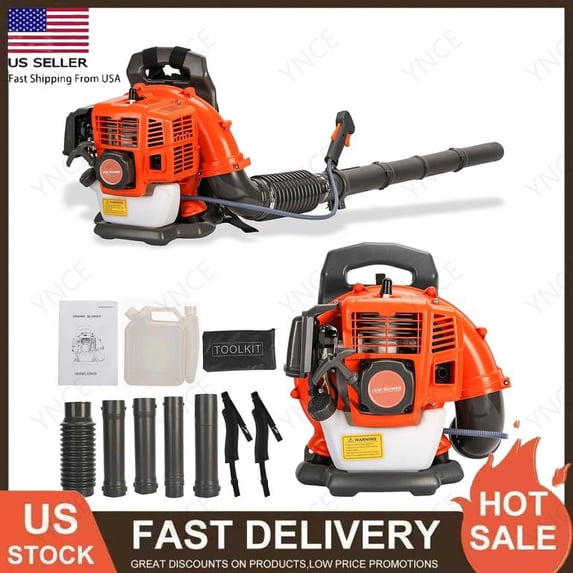 YNCE 52CC Backpack Gas Powered Leaf Blower 550 CFM 1.7 HP 2 Cycle Grass ...