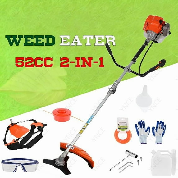 YNCE 52CC Gas Weed Wacker, 2-Cycle 2 in 1 Gas Weed Eater, Upgraded 2 ...