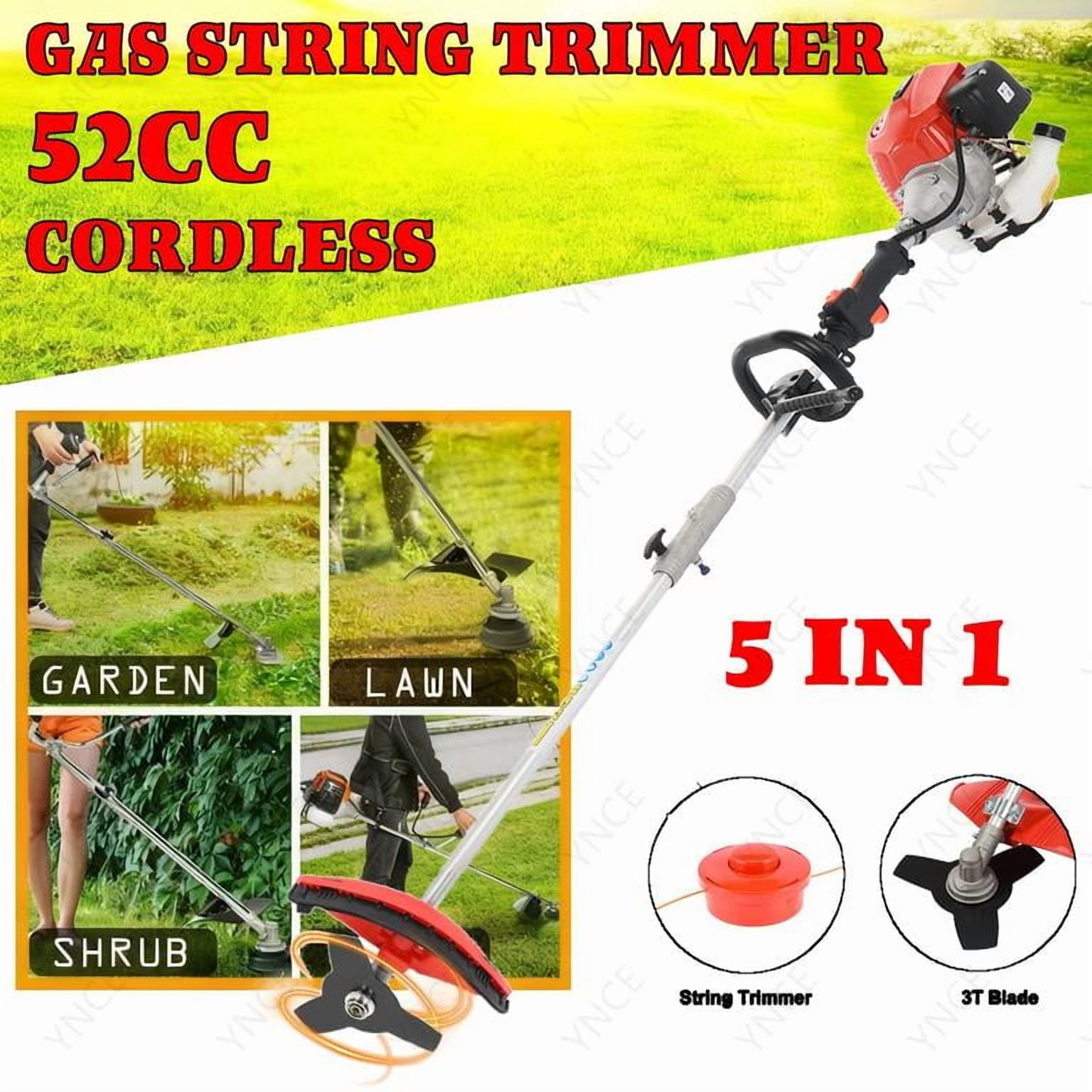 YNCE 52CC Gas Weed Wacker, 2-Stroke 5 in 1 Lawn Mower Weed Trimmer with ...
