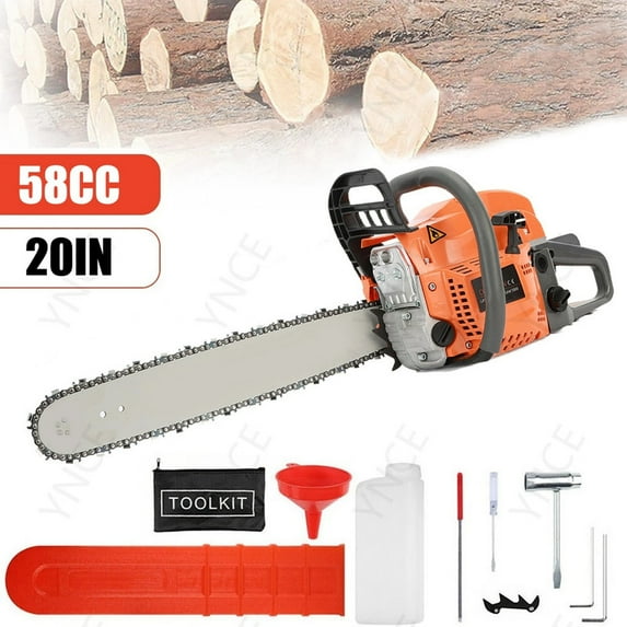 YNCE 58cc Gas Chainsaw 2-Cycle Engine Gas Powered Chainsaws 20 Inch ...