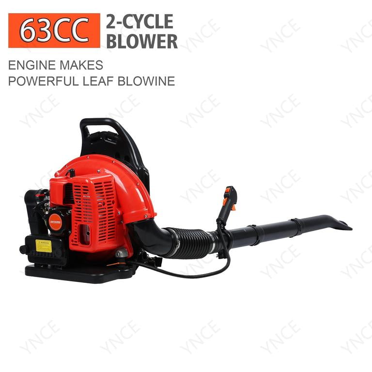 YNCE 63CC Gas Backpack Leaf Blower, 665 CFM 3 HP 2 Cycle Engine, Heavy ...