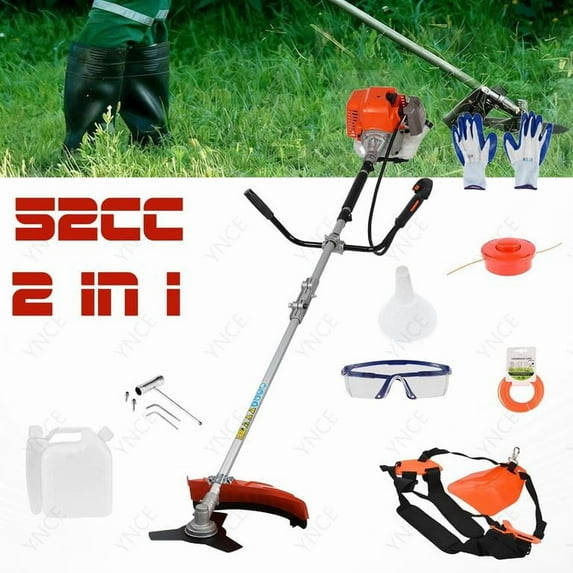 YNCE Gas String Trimmer | 2 in 1 Cordless String Trimmer | 52cc 2 ...