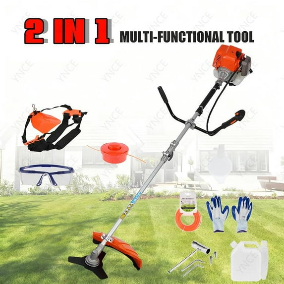 YNCE Gas Weed Eater, 52CC 2-Stroke Weed Wacker Gas Powered, 2 in 1 ...