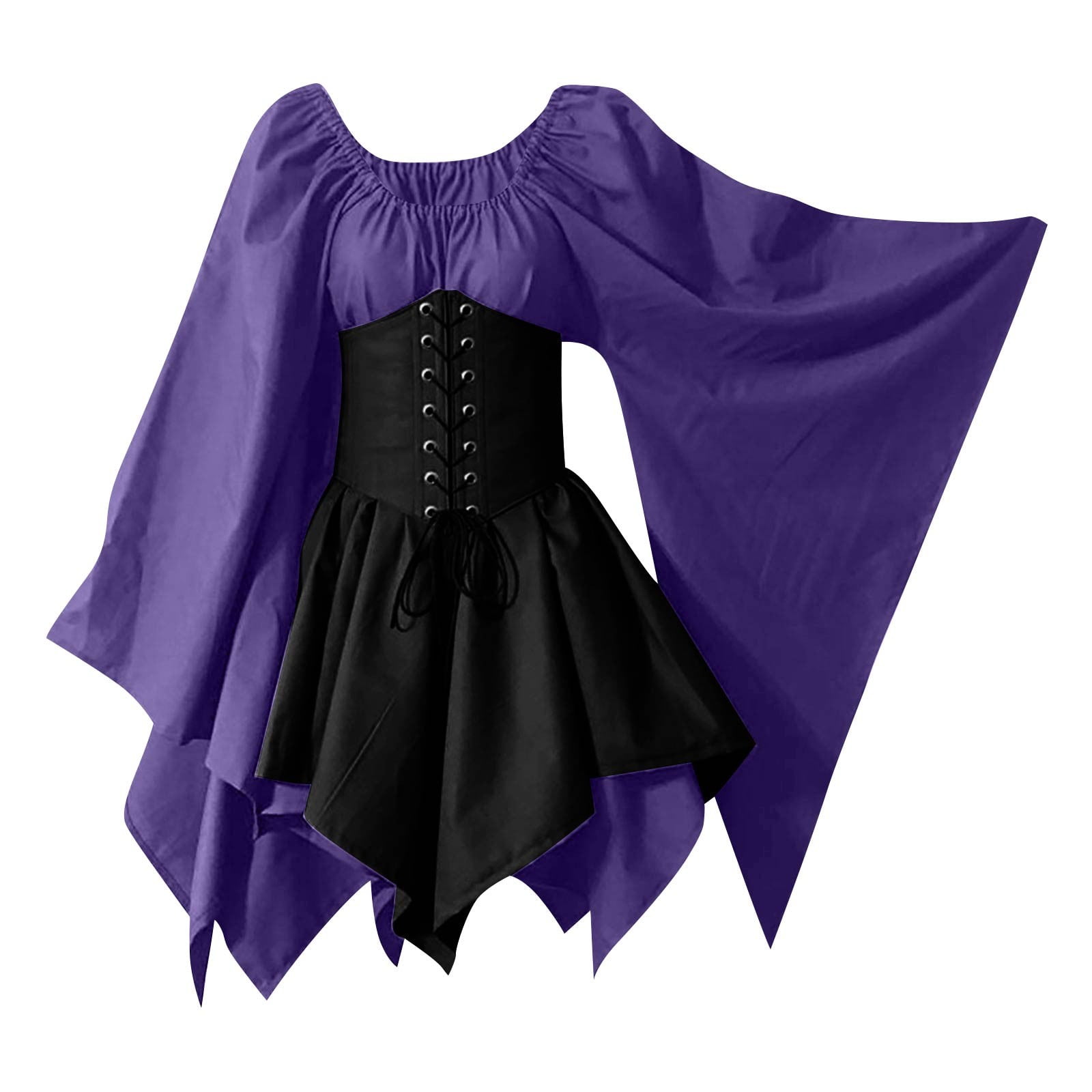 YNGKMEA Halloween Costumes for Women 2025 Lace Up Short Medieval ...