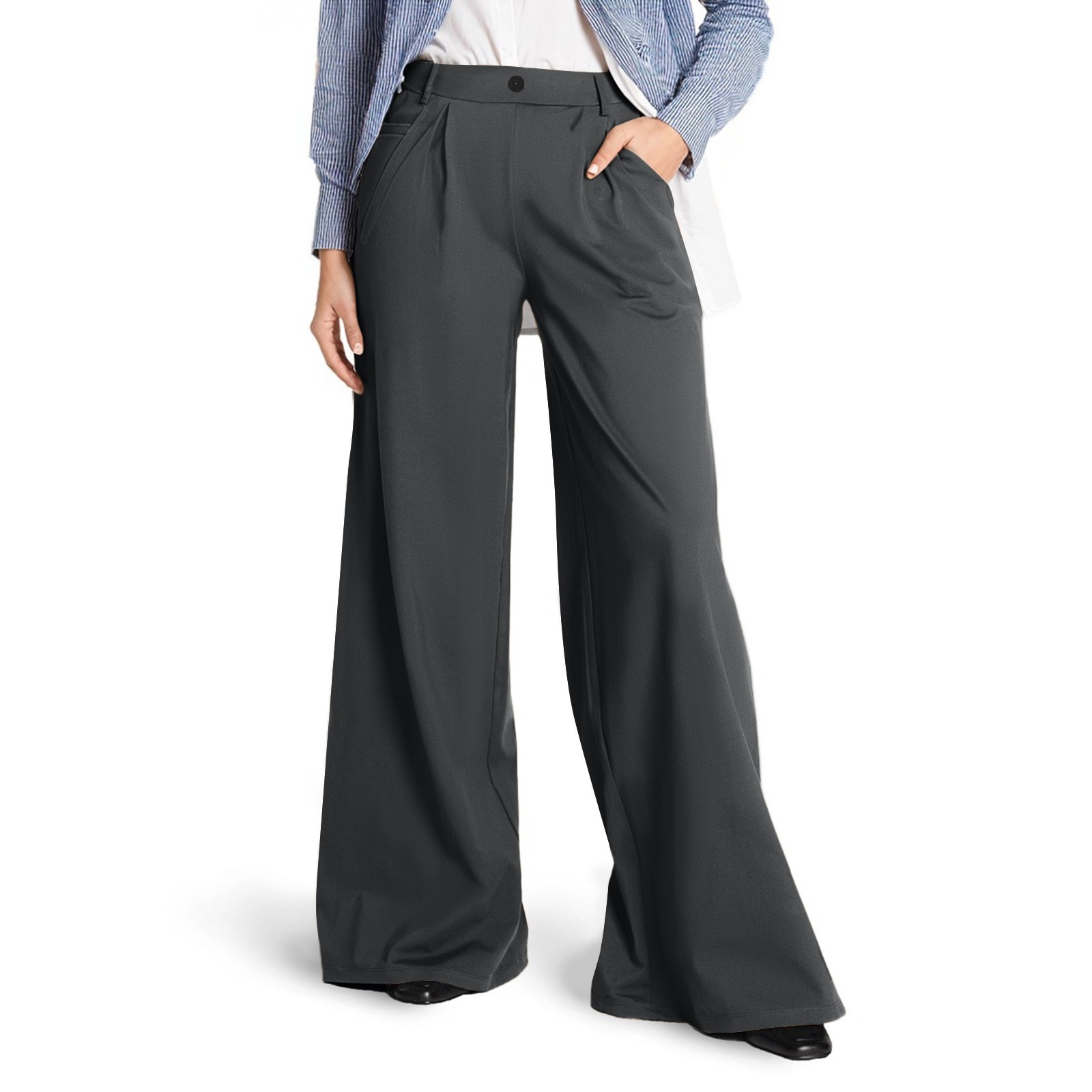 YNGKMEA Palazzo Wide Leg Pants for Women High Waisted Drawstring ...