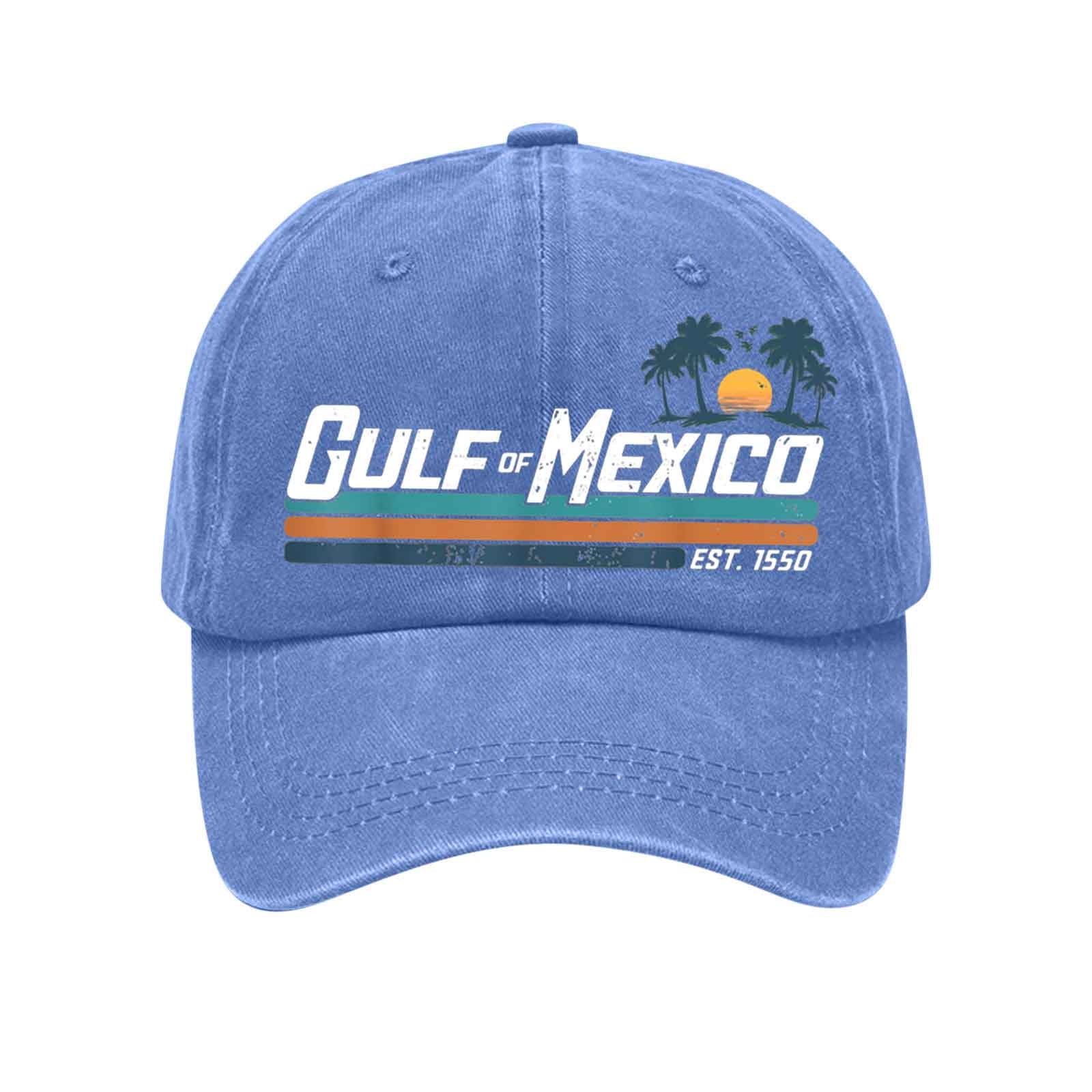 YNGKMEA Retro Gulf Of Mexico Hat Mens Mexico Print Vintage Beach ...