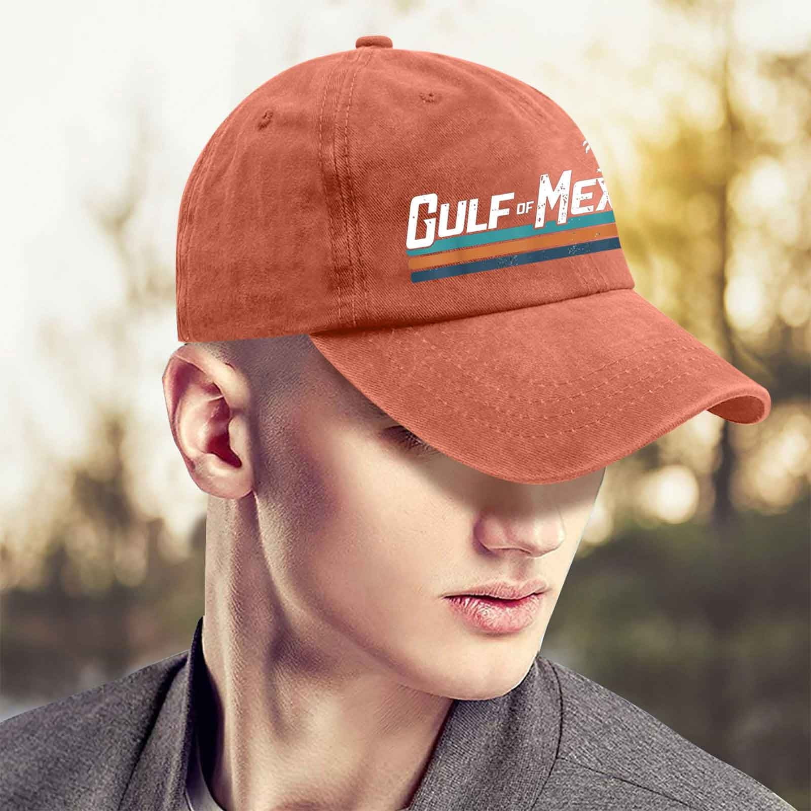 YNGKMEA Retro Gulf Of Mexico Hats Mexico Graphic Vintage Beach Baseball Caps Soft Summer Gulf Of ...