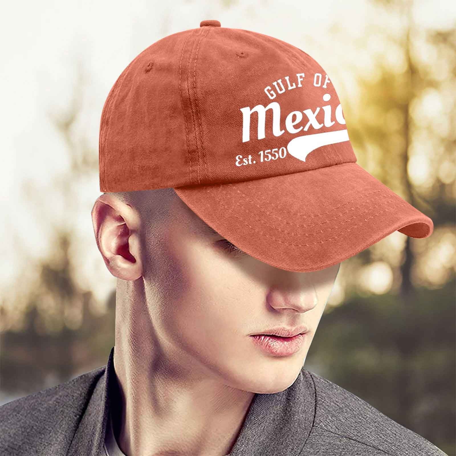 YNGKMEA Retro Gulf Of Mexico Hats Mexico Print Vintage Beach Baseball ...