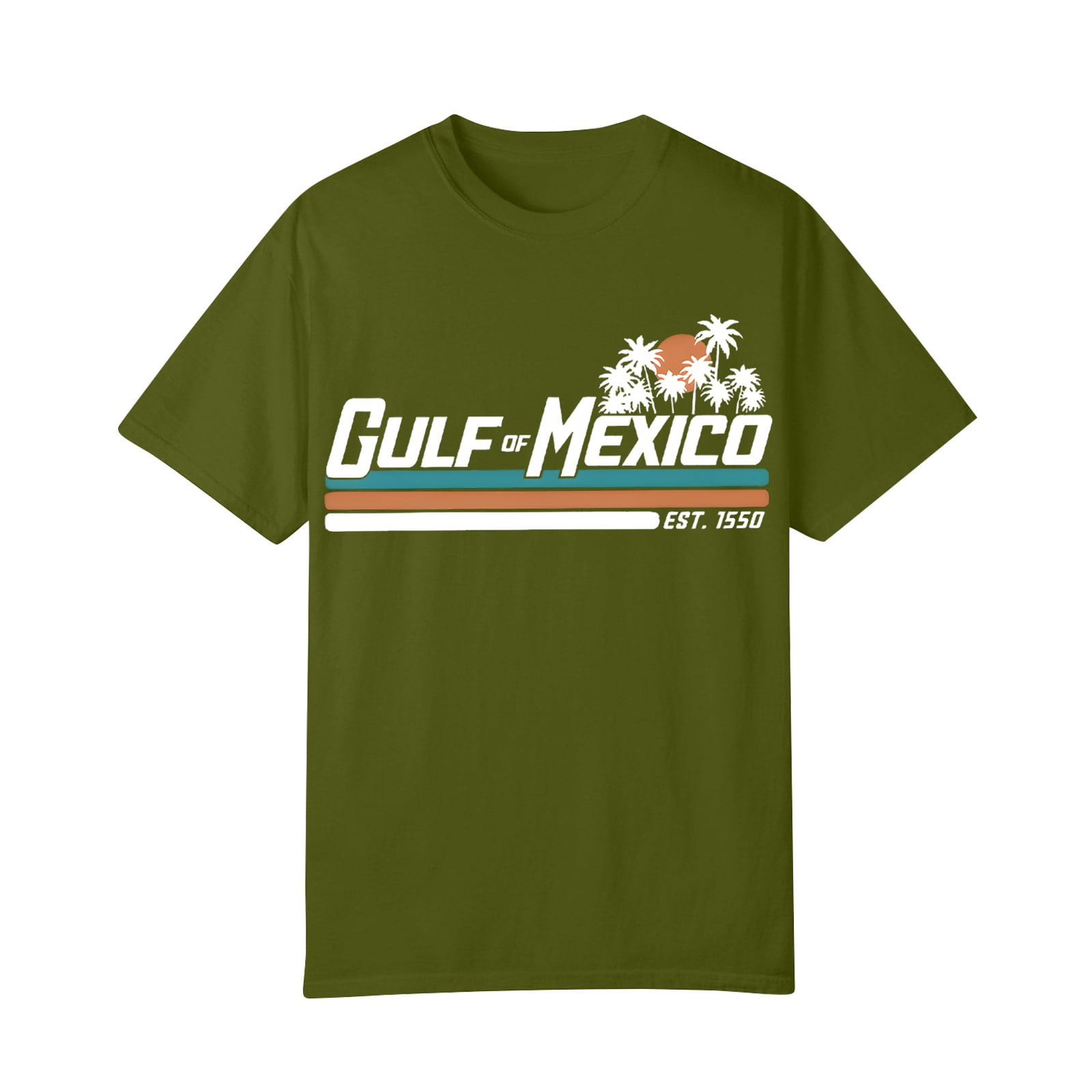 YNGKMEA Retro Gulf Of Mexico Since 1550 T Shirt Mexico Print Vintage Beach Tshirts Crew Neck ...