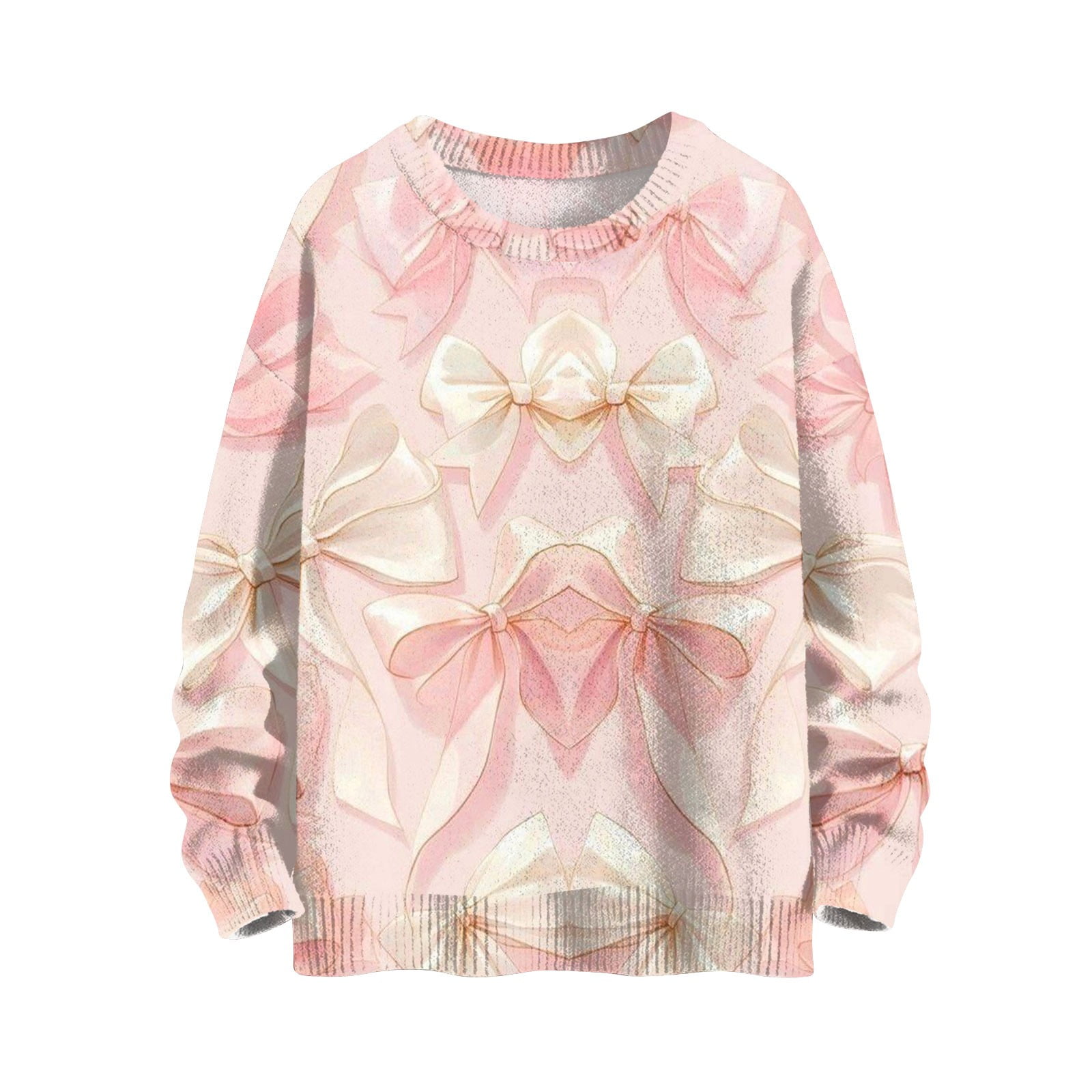 YNGKMEA Valentines Cardigan Woman Plus Size Crew Neck Love Bow Graphic ...