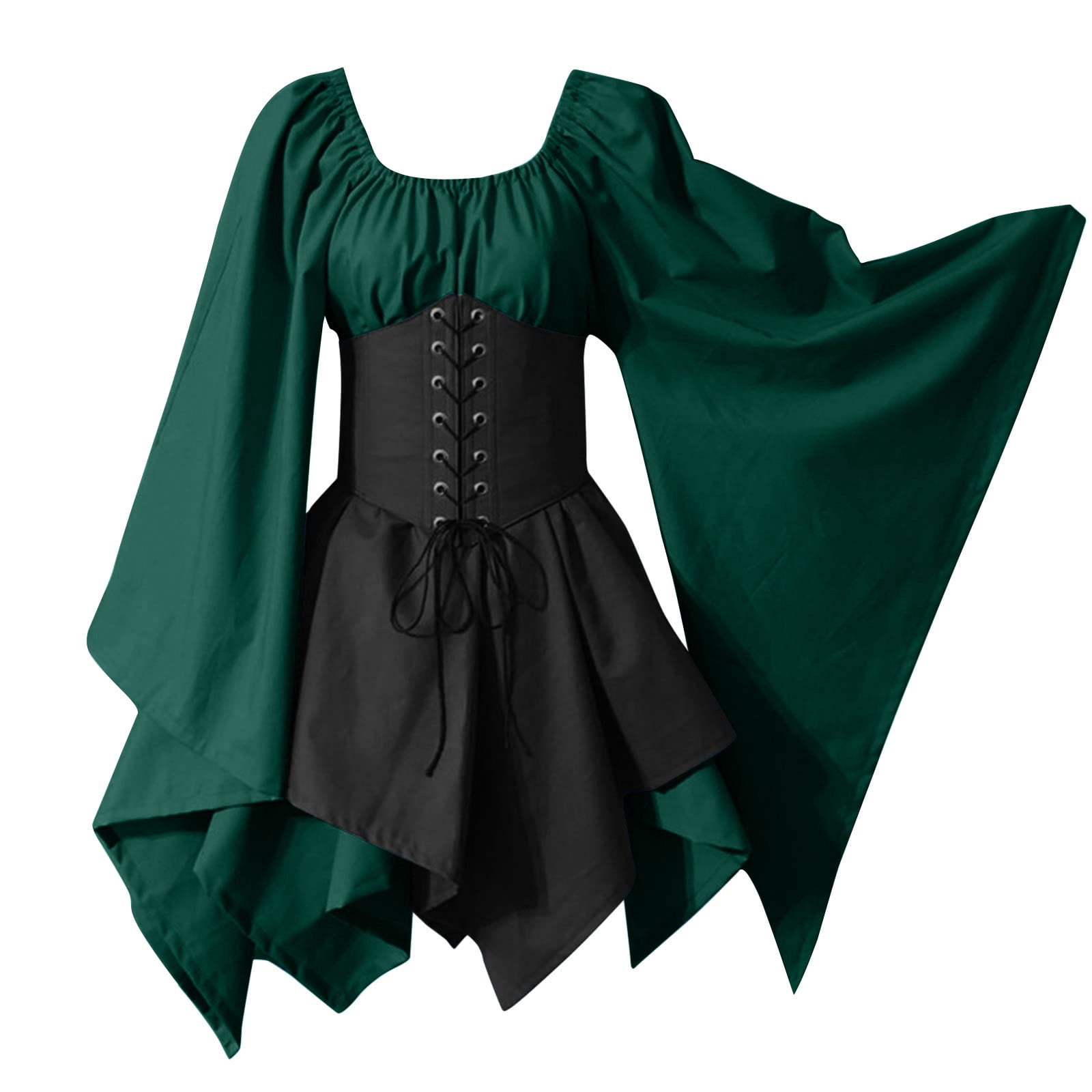 YNGKMEA Womens Halloween Costumes 2025 Lace Up Renaissance Dresses ...