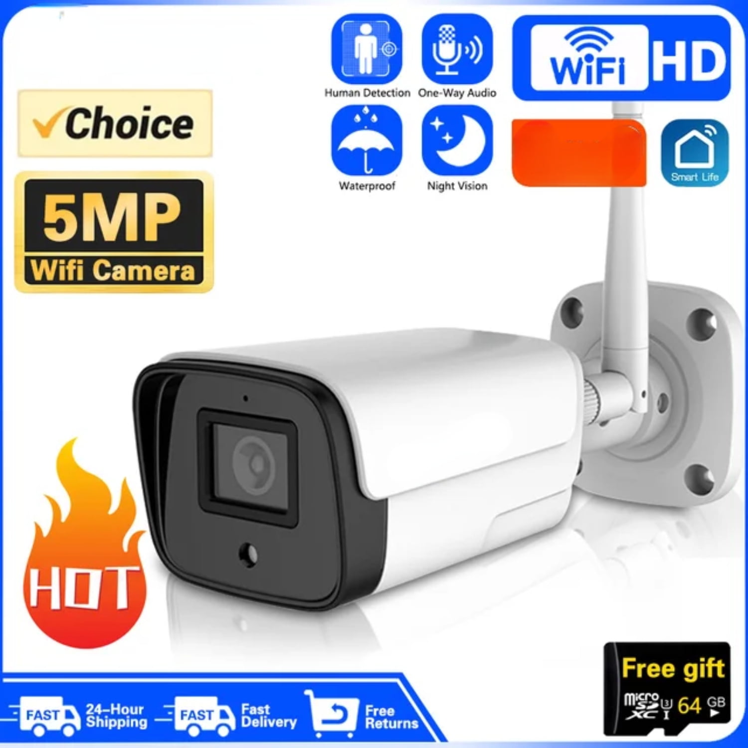 YNGYFE Enhanced 5MP WiFi Outdoor Security Camera with Audio Recording ...