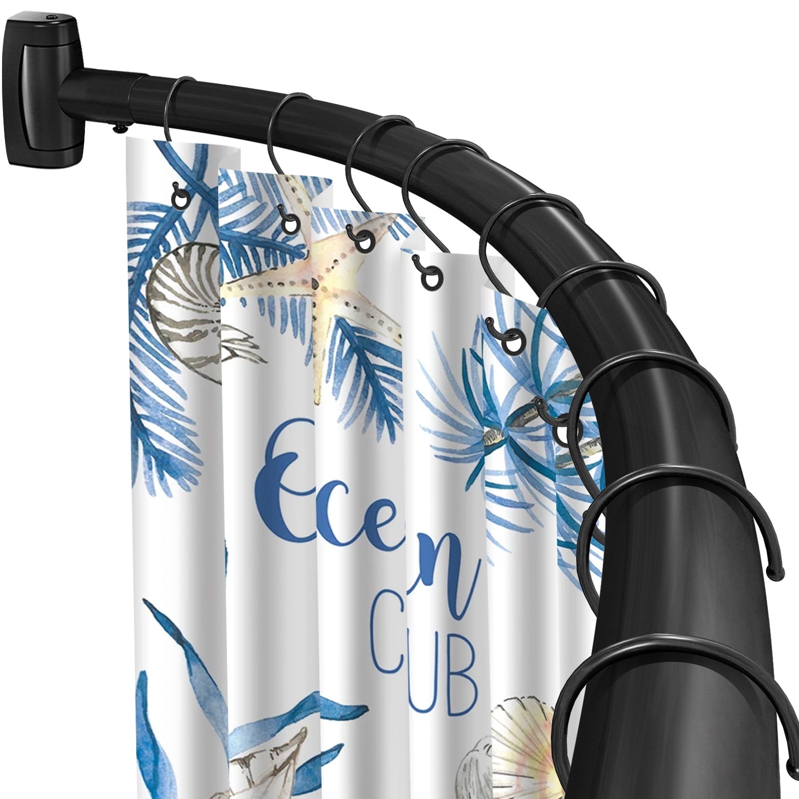 YNL Curved Shower Curtain Rod, Adjustable Never Rust Non-Slip ...