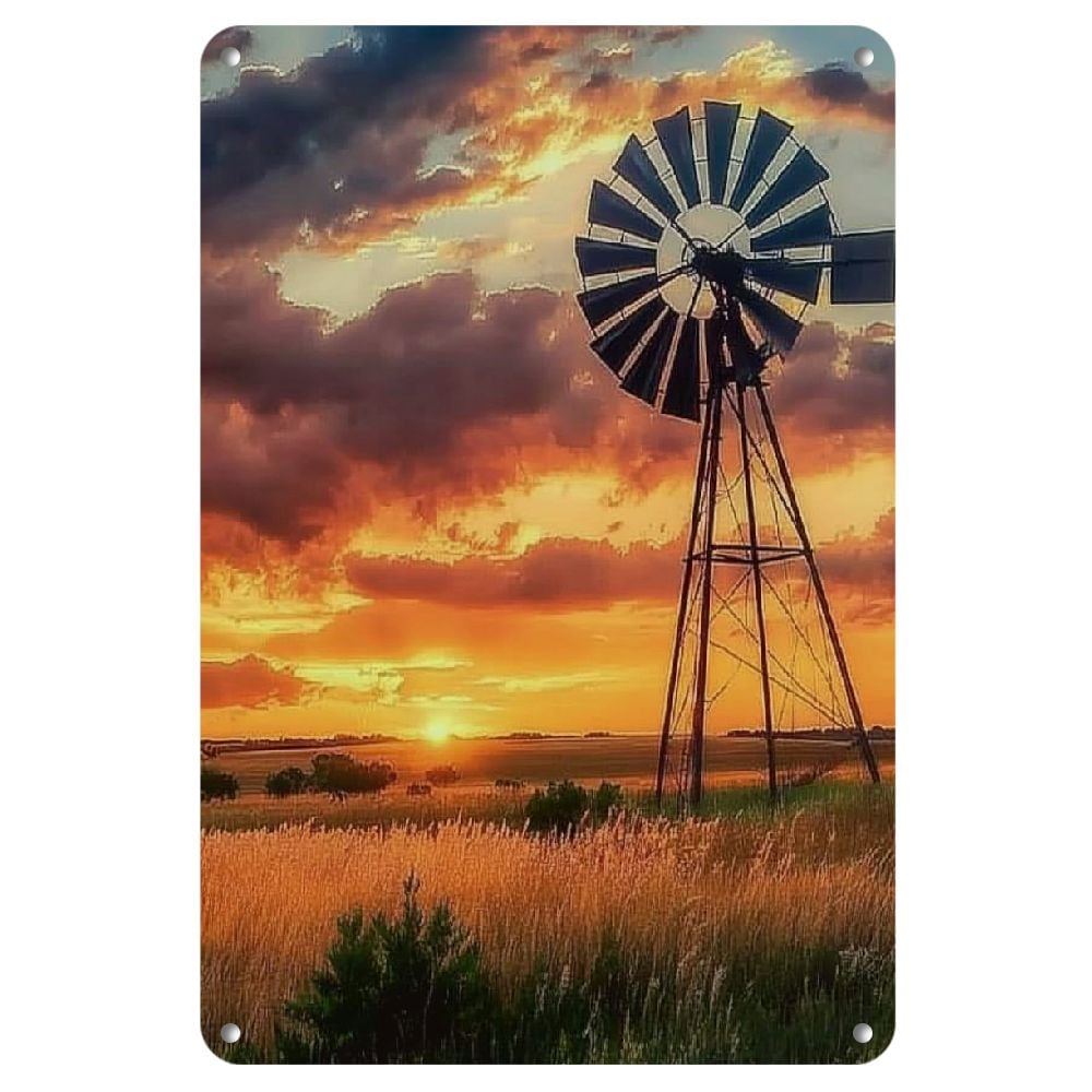 YNLLOOFC Rustic Windmill Wall Art Decor Funny Vintage Metal Signs Retro ...