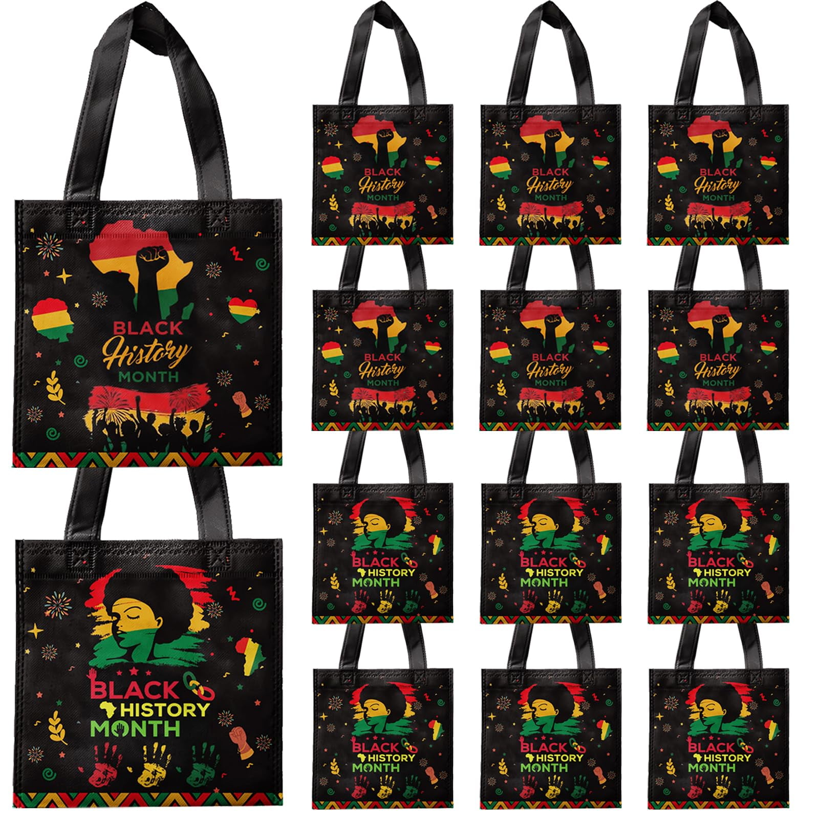 YNOUU 20 Pcs Black EC36 History Month Favor Bags,Treat Candy Goodie ...
