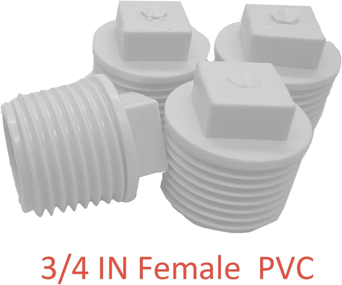 YNTVV-20 Pack 3/4 Inch PVC Pipe Male Thread Plug, Threaded Pipe End Cap ...