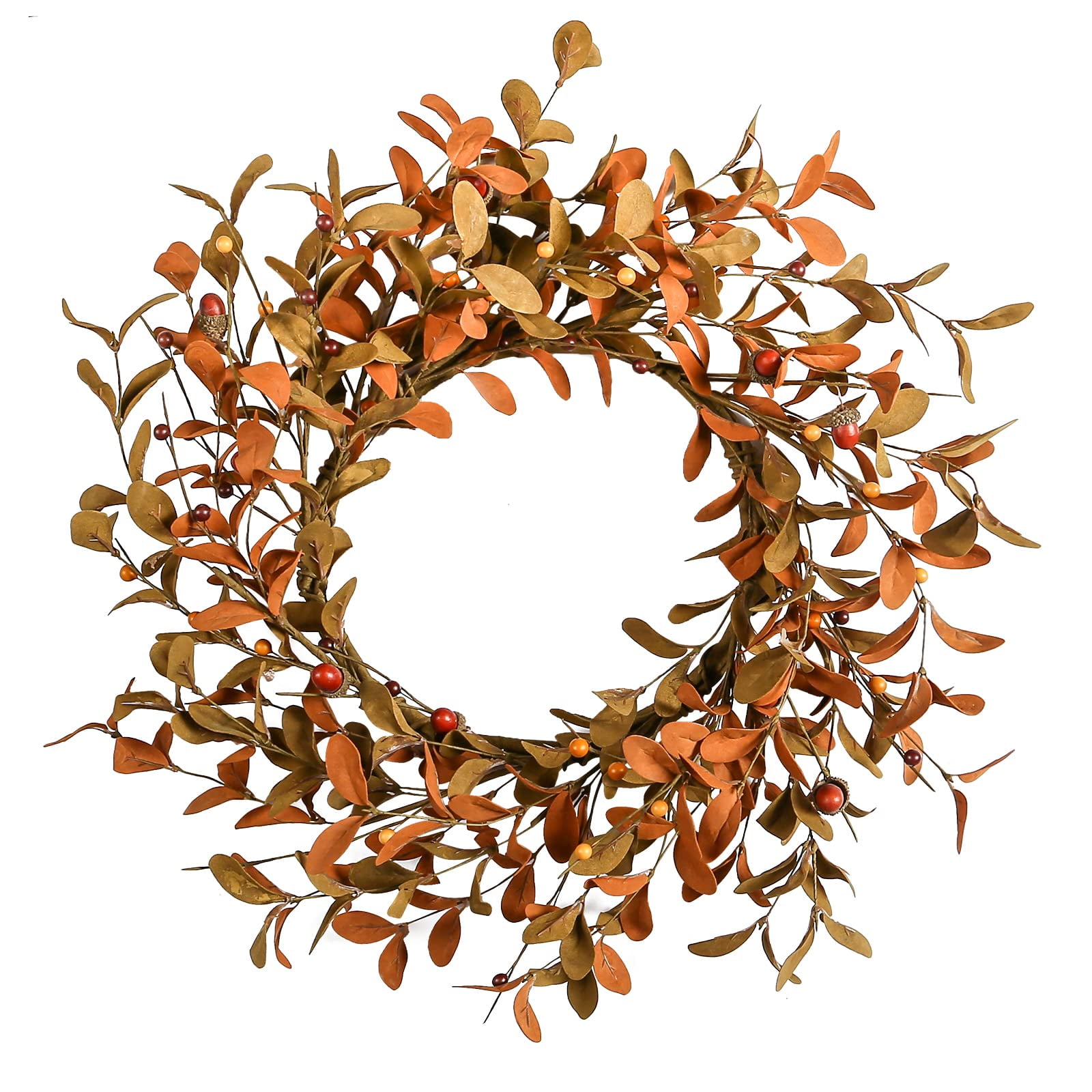 YNYLCHMX 18" Fall Wreaths for Front Door, Artificial Autumn Wreath ...