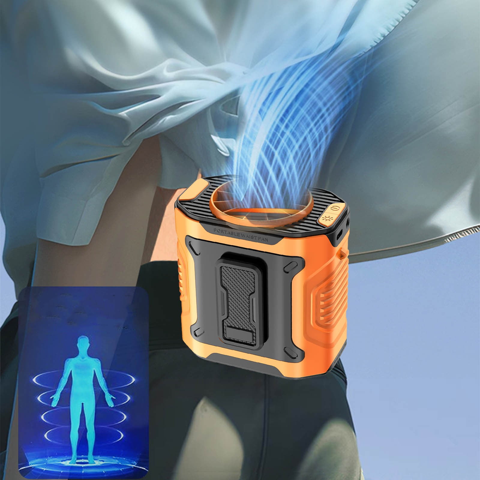 YOBOLK Fan 2025 Waist Hanging Fan Outdoor Portable Clip Waist Portable ...