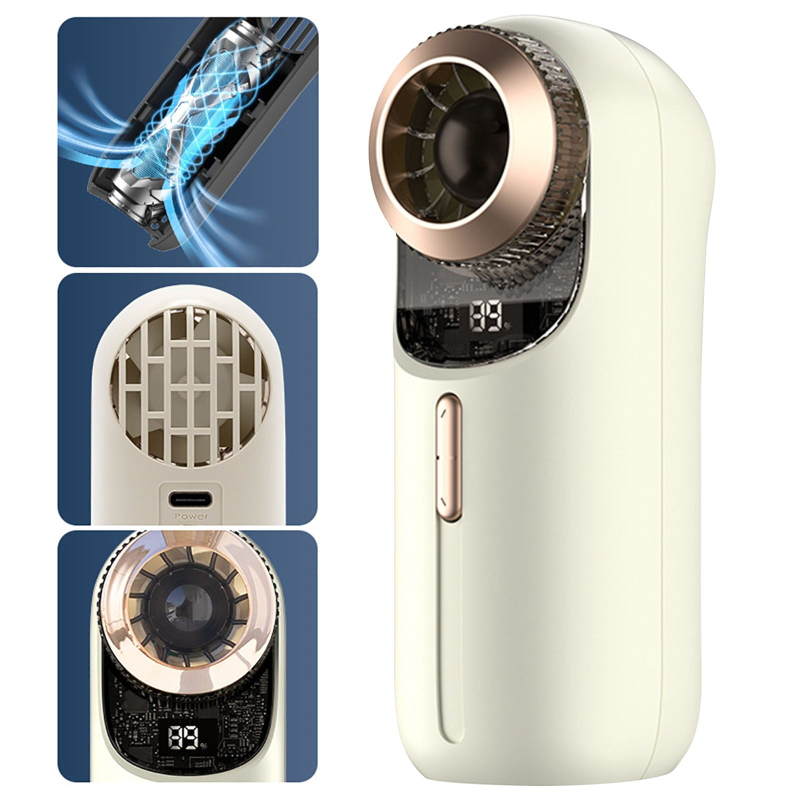 YOBOLK Fan 25 Year Outdoor Small Fan with 100 Digital Display Handheld ...