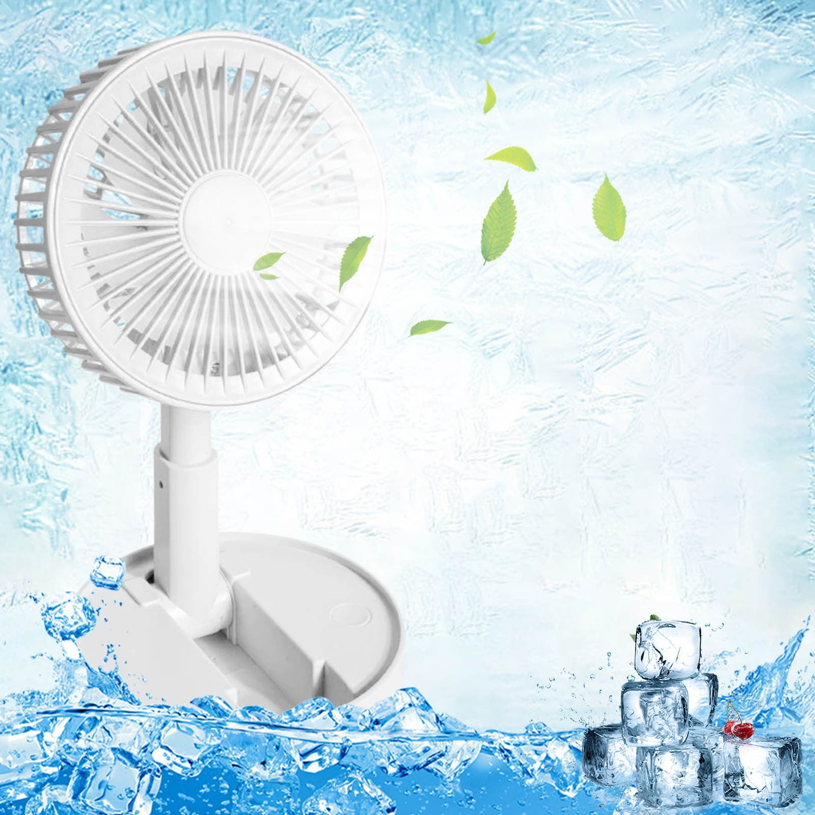YOBOLK Fan Battery Operated Portable Foldable Standing Fan Rechargeable ...