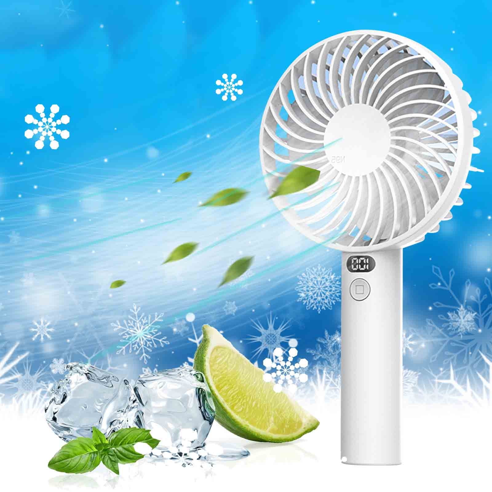 YOBOLK Fan Digital Handheld Fan Portable USB Charging Students Outdoor ...