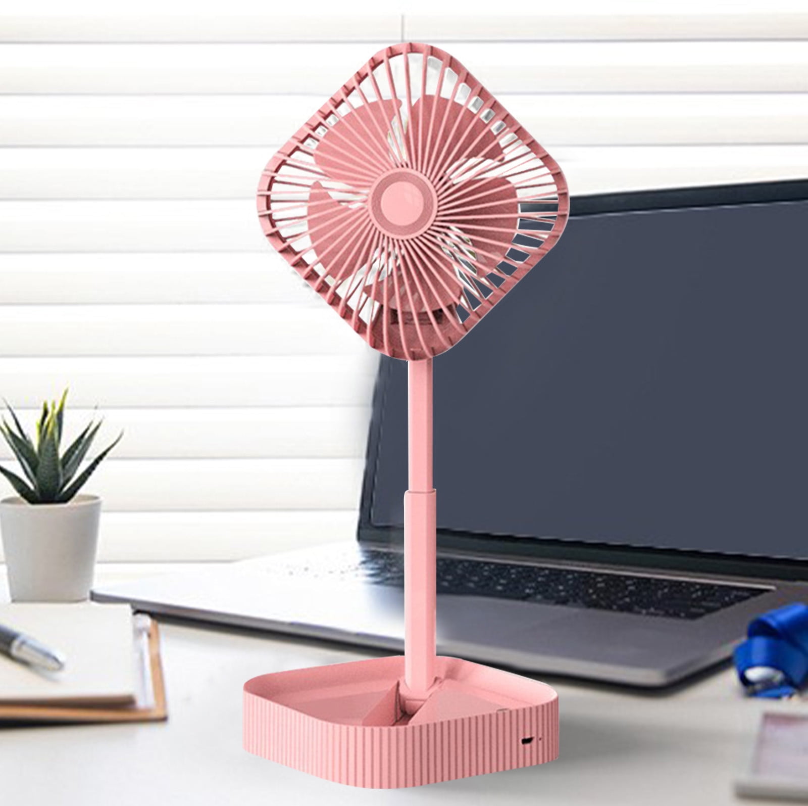 YOBOLK Fan Portable Pedestal Fan - Foldaway Standing Fan Foldable Desk ...