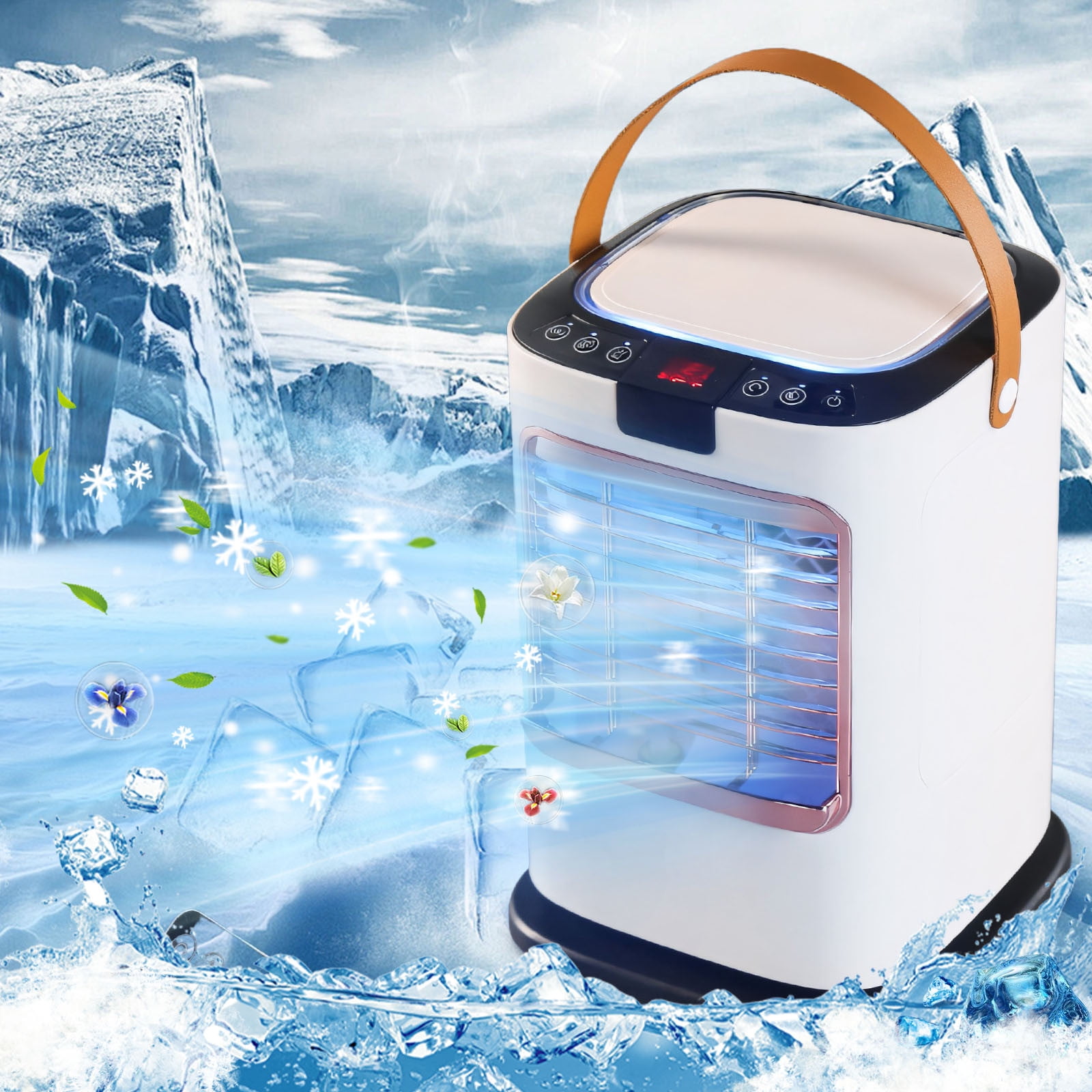 YOBOLK Fan Refrigerating Spray Small Air Cooler Portable Mini Fan ...