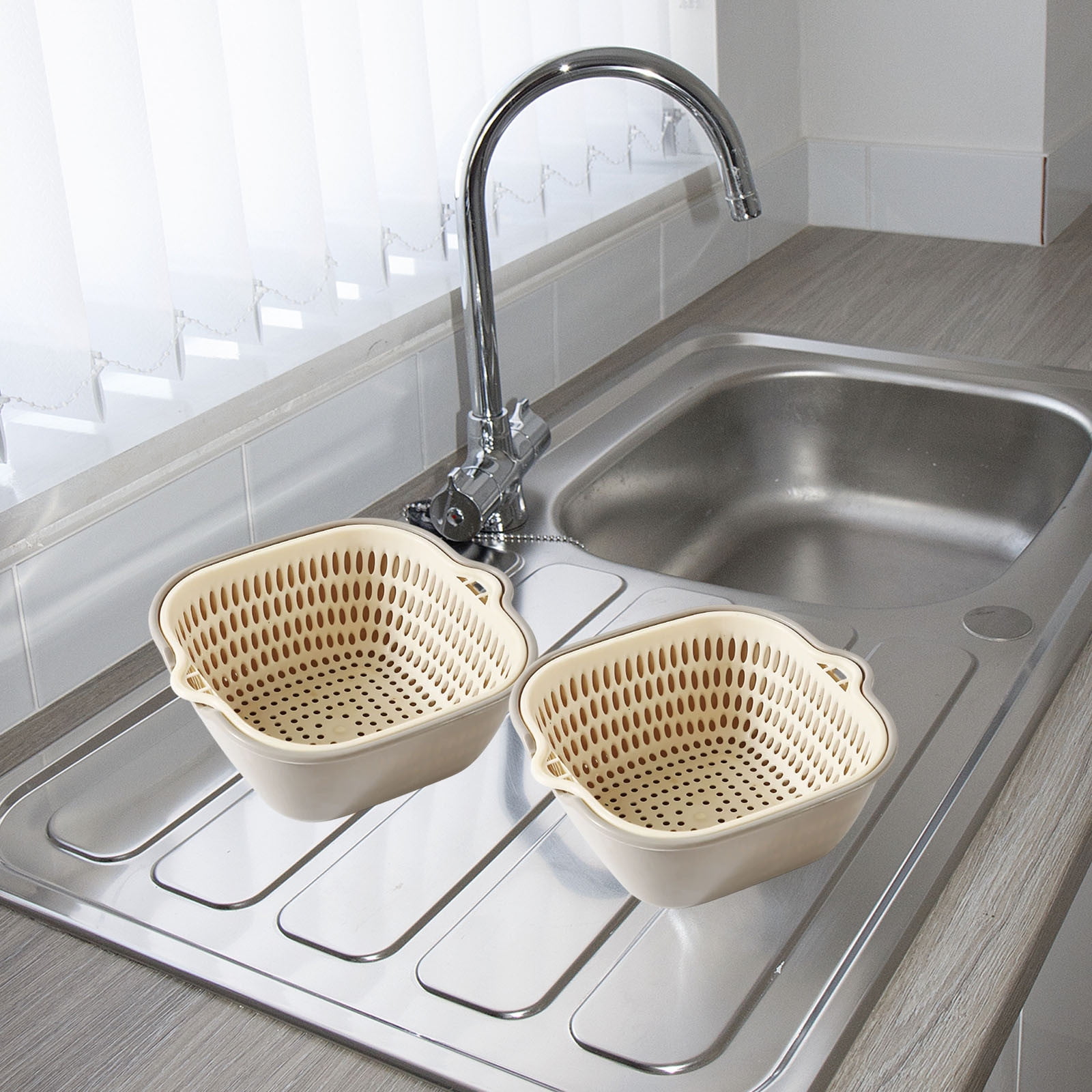 YOBOLK Kitchen Colander Strainer Basket Factory Food Grade Large Double ...