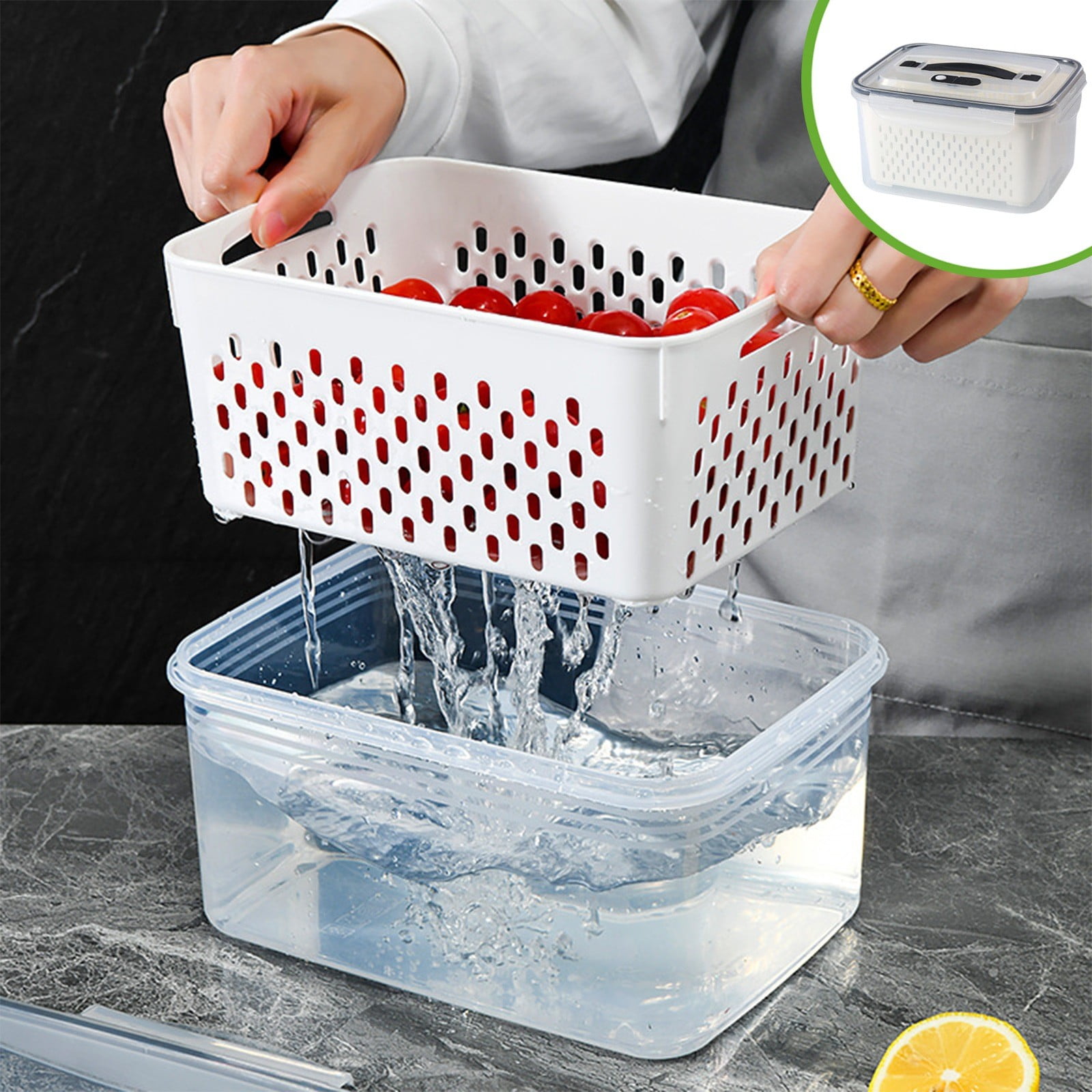 YOBOLK Kitchen Colander Strainer Basket Outdoor Portable Picnic Box ...