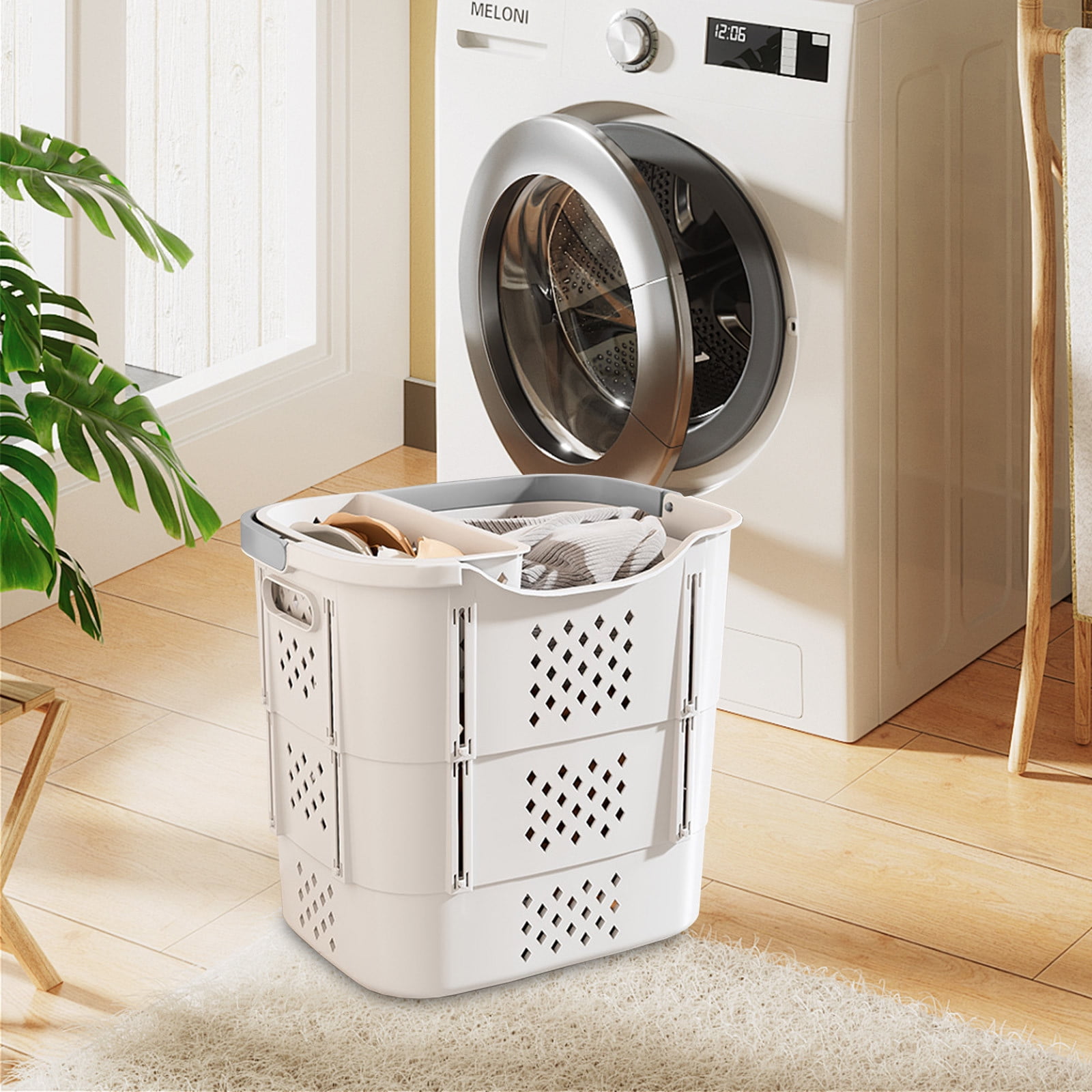 YOBOLK Laundry Basket Clearance Folding Dirty Clothes Basket Household ...